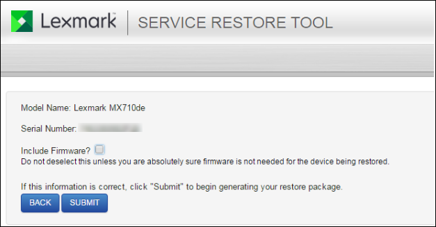 How to use the Service Restore Tool to retrieve previously deployed licenses | Lexmark CX727